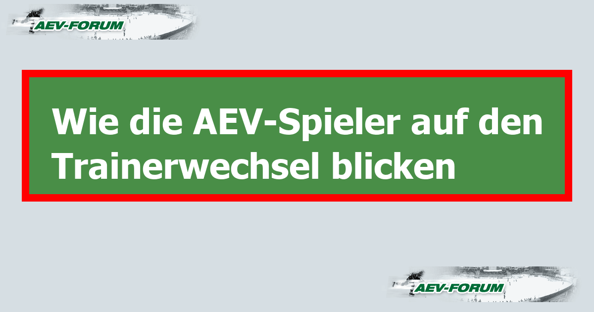 Wie die AEV-Spieler auf den Trainerwechsel blicken AEV-Forum