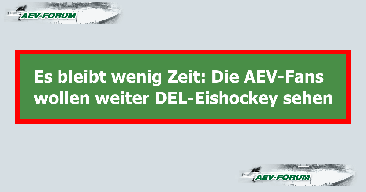 Es bleibt wenig Zeit: Die AEV-Fans wollen weiter DEL-Eishockey sehen ...